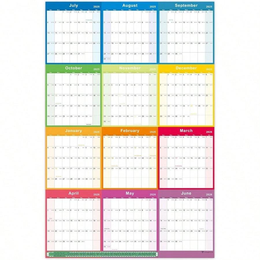 20252026 Yearly Wall Calendar Annual Calendar 20252026 20252026 Yearly ...