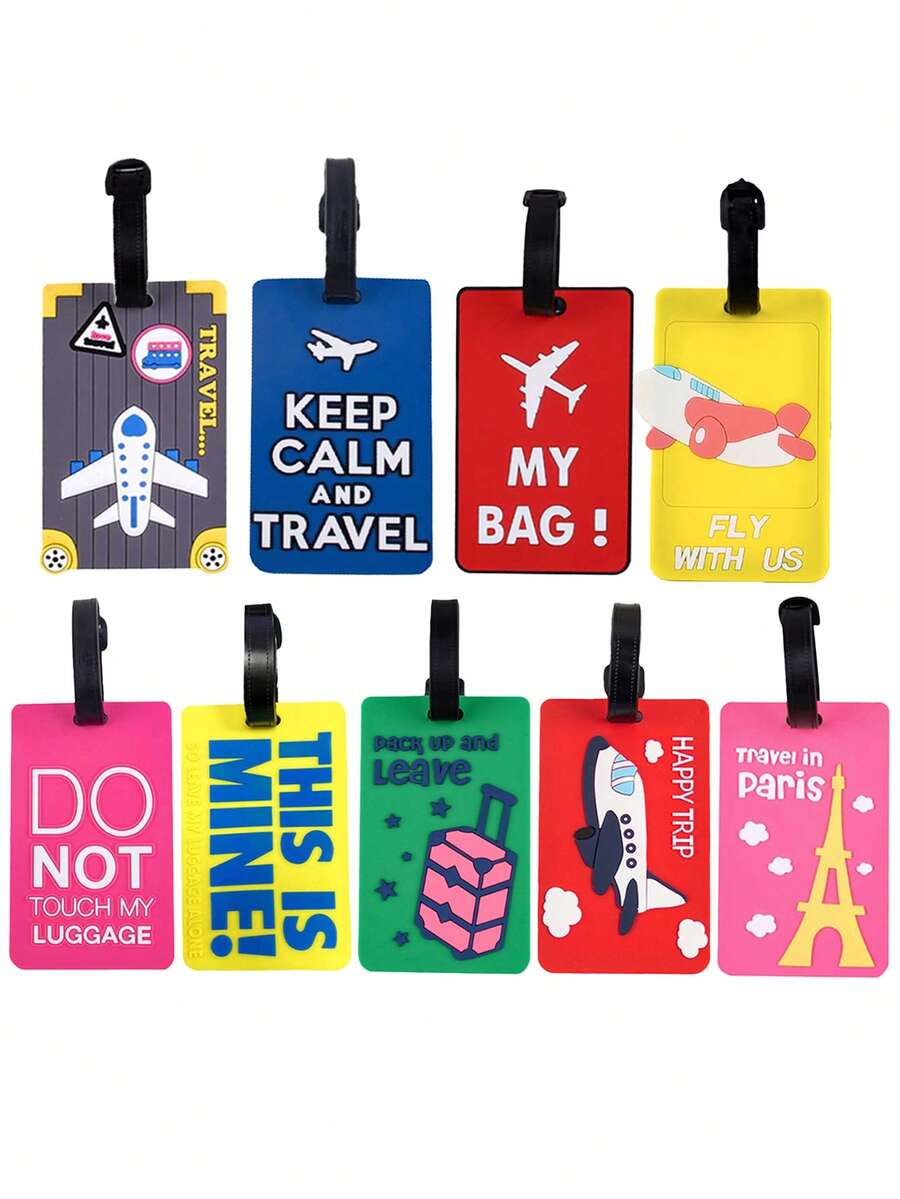 Cartoon Airplane & Letter Series Multi-Color Mixed Creative Travel ...