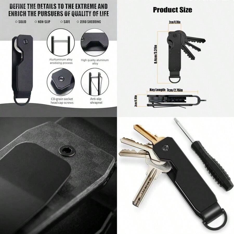 Keyholder Key OrganizerCompact Metal Keychain For 26 Keys Minimalist ...