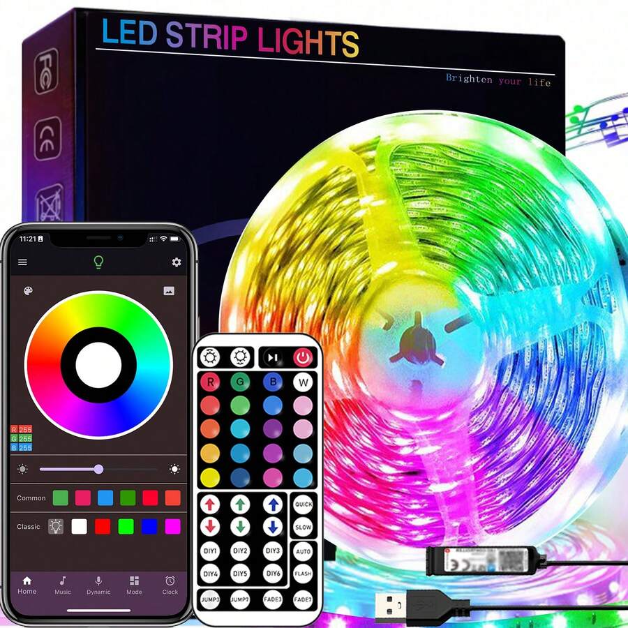 3ft-100ft Smart LED Strip Lights For Home Decor, With App Control And ...