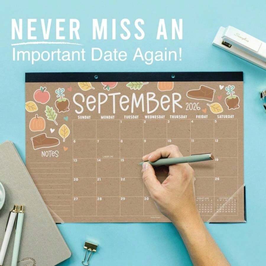 Large Desk Calendar 2026 - 2027 - Monthly Teacher Desk Calendars 2026 ...