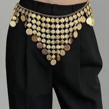1pc Metallic Coin Waist Chain, Suitable For Beginner Jazz/Belly Dance ...