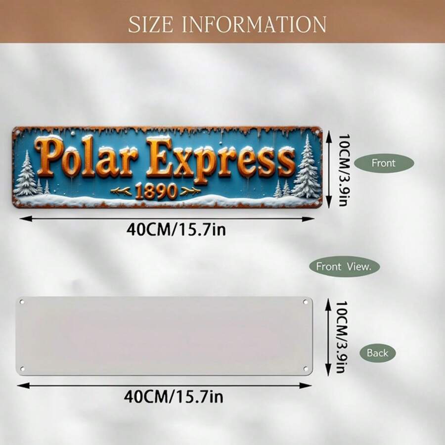 1pc Vintage 'Polar Express' Aluminum Sign - 3.94x15.75inch, Rustic ...