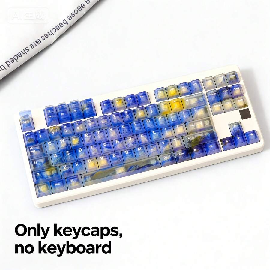 122 ปุ่ม PC Starry Night Translucent Keycaps, Cherry Profile, การออกแบบ ...