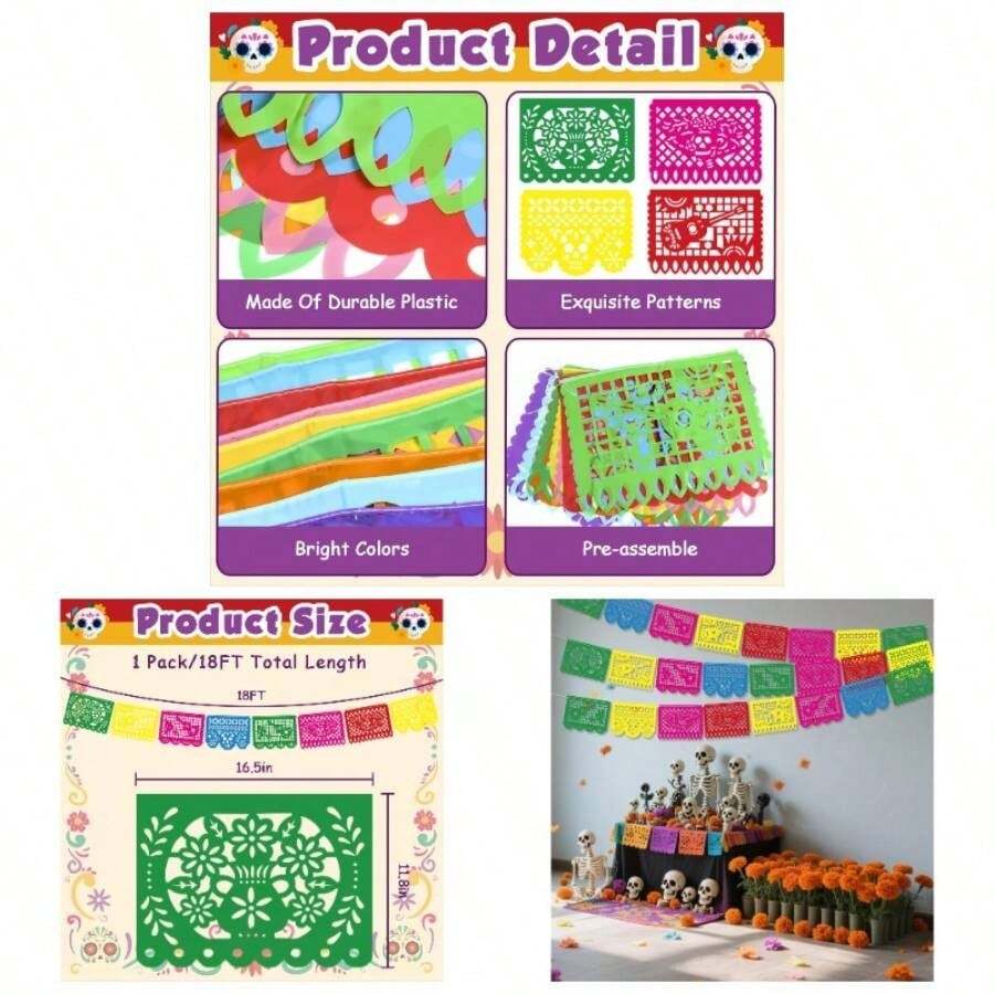 Dia De Los Muertos Decorations - Papel Picado Streams Day Of Dead ...