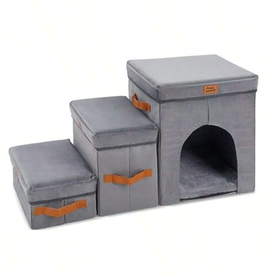 3 Steps Dog Stairs Separable Pet Stair NoSlip Pets Stairs Collapsible ...