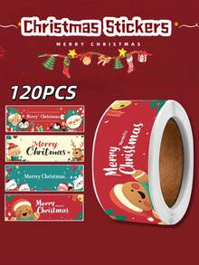 1Roll 120 Sheets Christmas Stickers, Christmas Gift Labels, Self ...