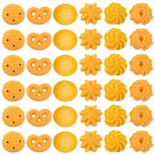 60 Pack Artificial Mini Cookies Fake Pastries Food Simulated Biscuits ...