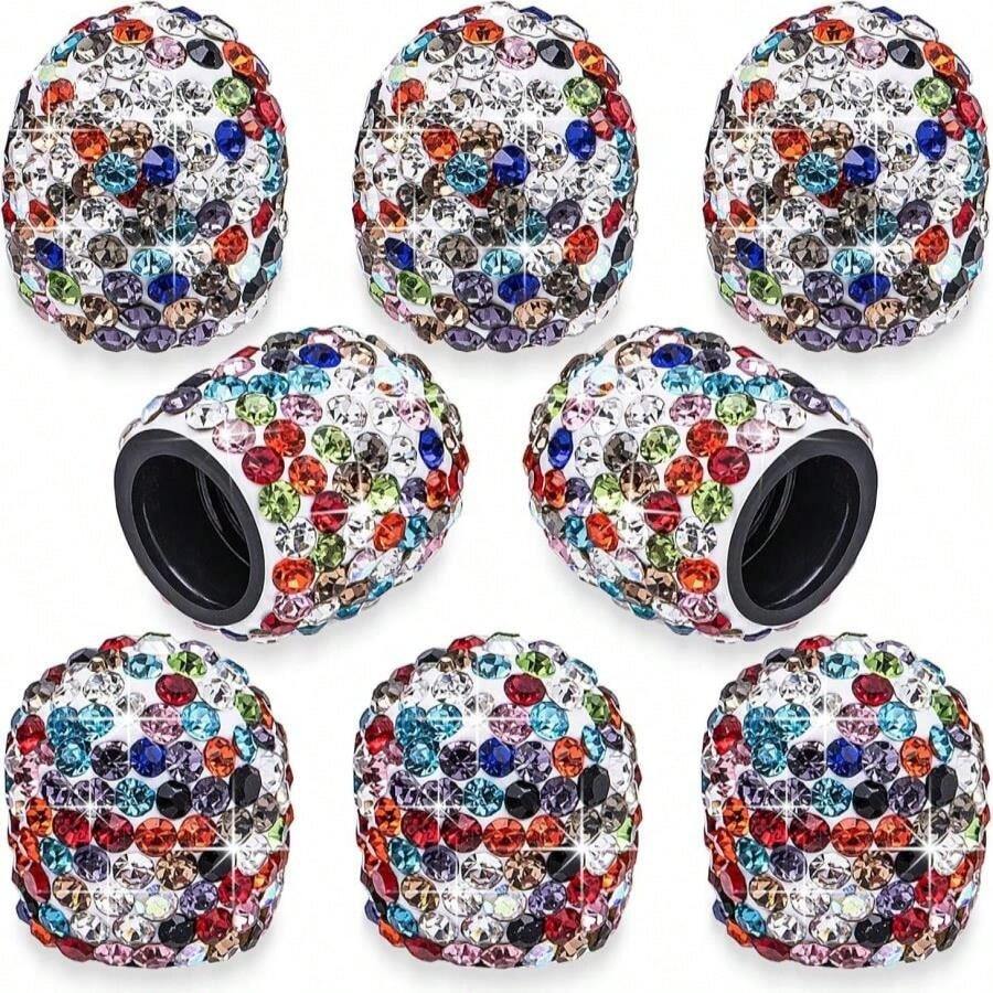MEAJOO 8PCS Bling Crystal Diamond Tire Stem Valve Caps, Dustproof Car ...
