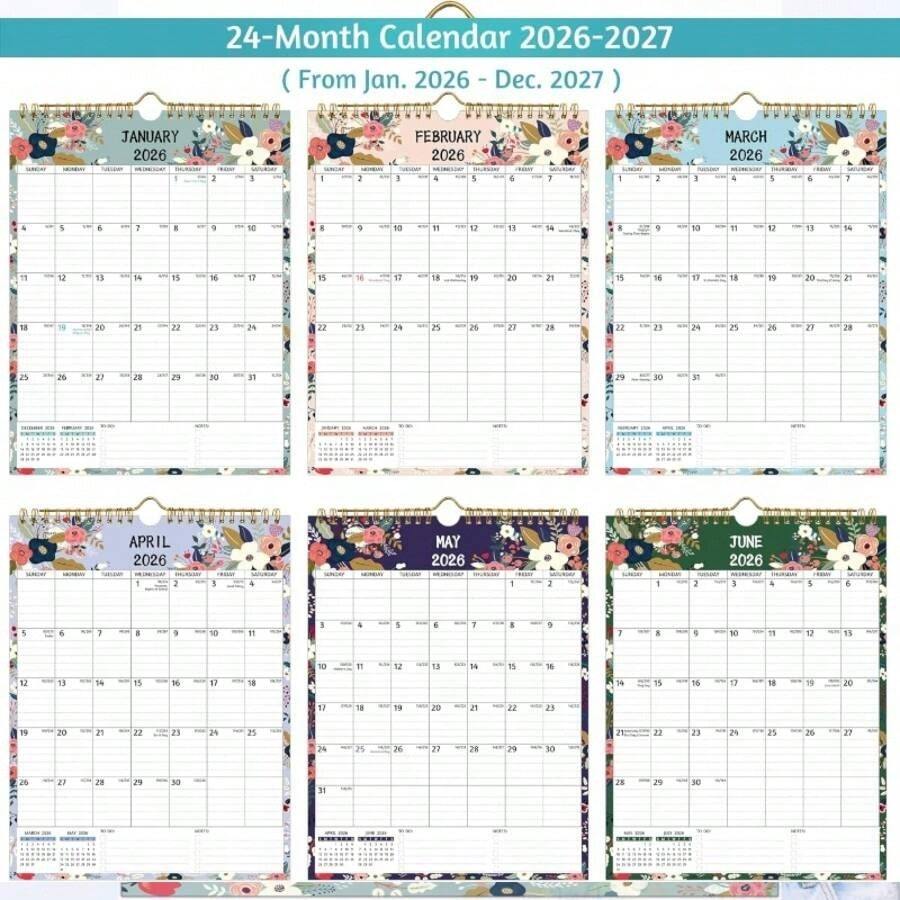 Wall Calendar 2026 - 2027 U2013 2 Year Calendar 2026 - 2027, 8.5x 11 In ...