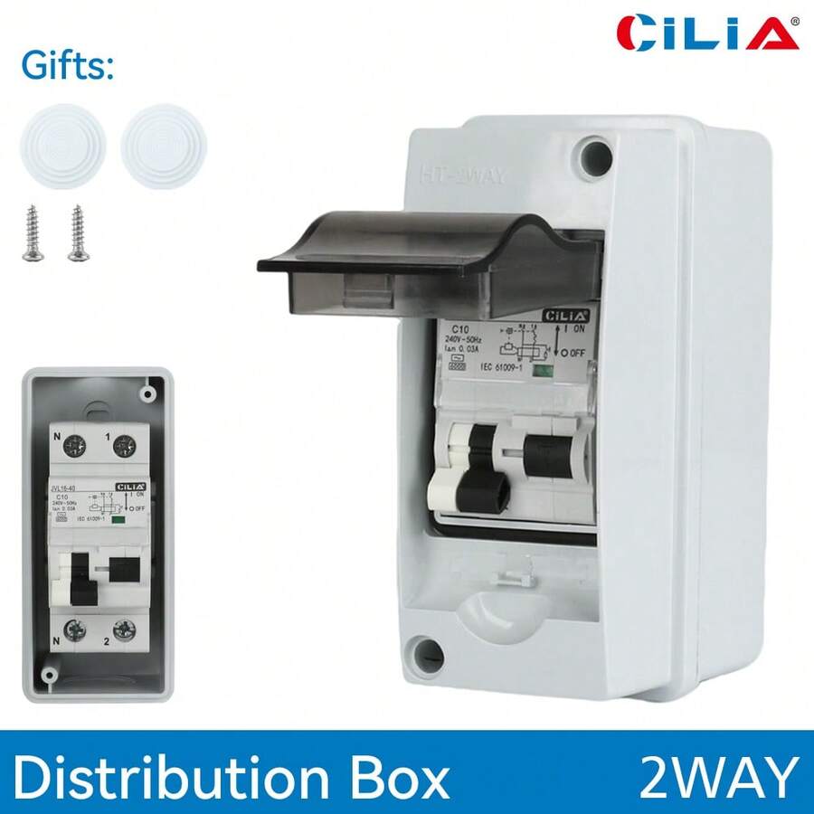 CILIA 1pc 2way Circuit Breaker Box,Distribution Protection Box With PC ...