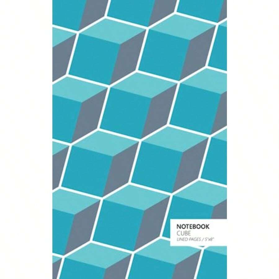 Cube Notebook: Blue Edition Fun Notebook 96 Ruled Lined Pages (5x8 ...