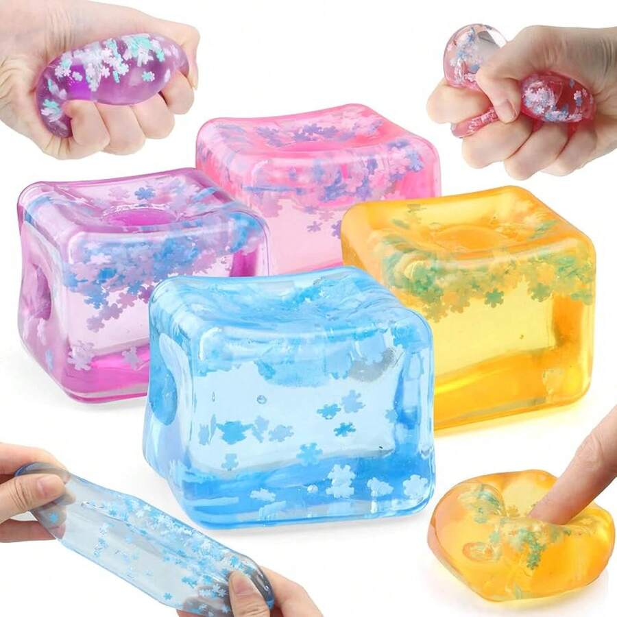 Cube Fidget Toy All Ages: 2 Pack Sensory Squishy Fidget Toys, Square ...