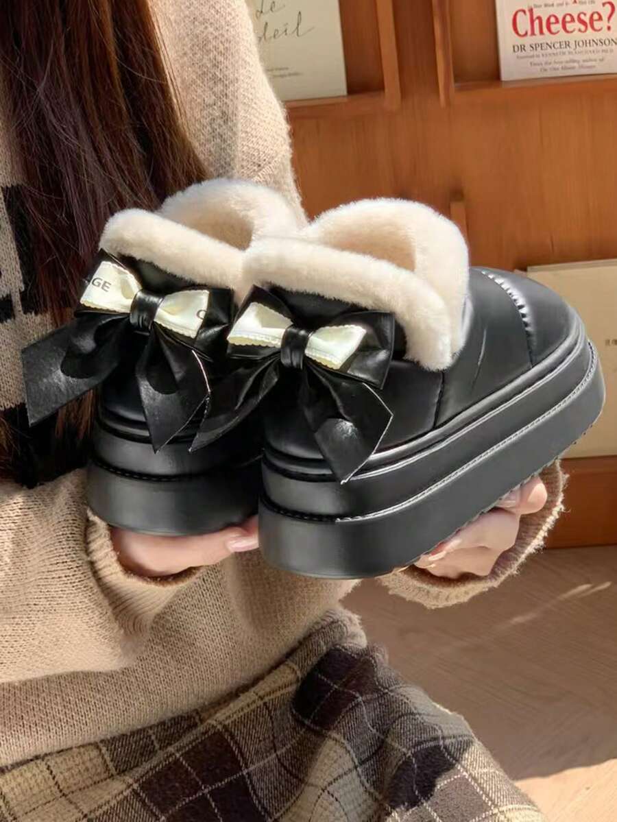 1 Paio di Stivali da neve casual con fiocco decorativo in EVA, con ...