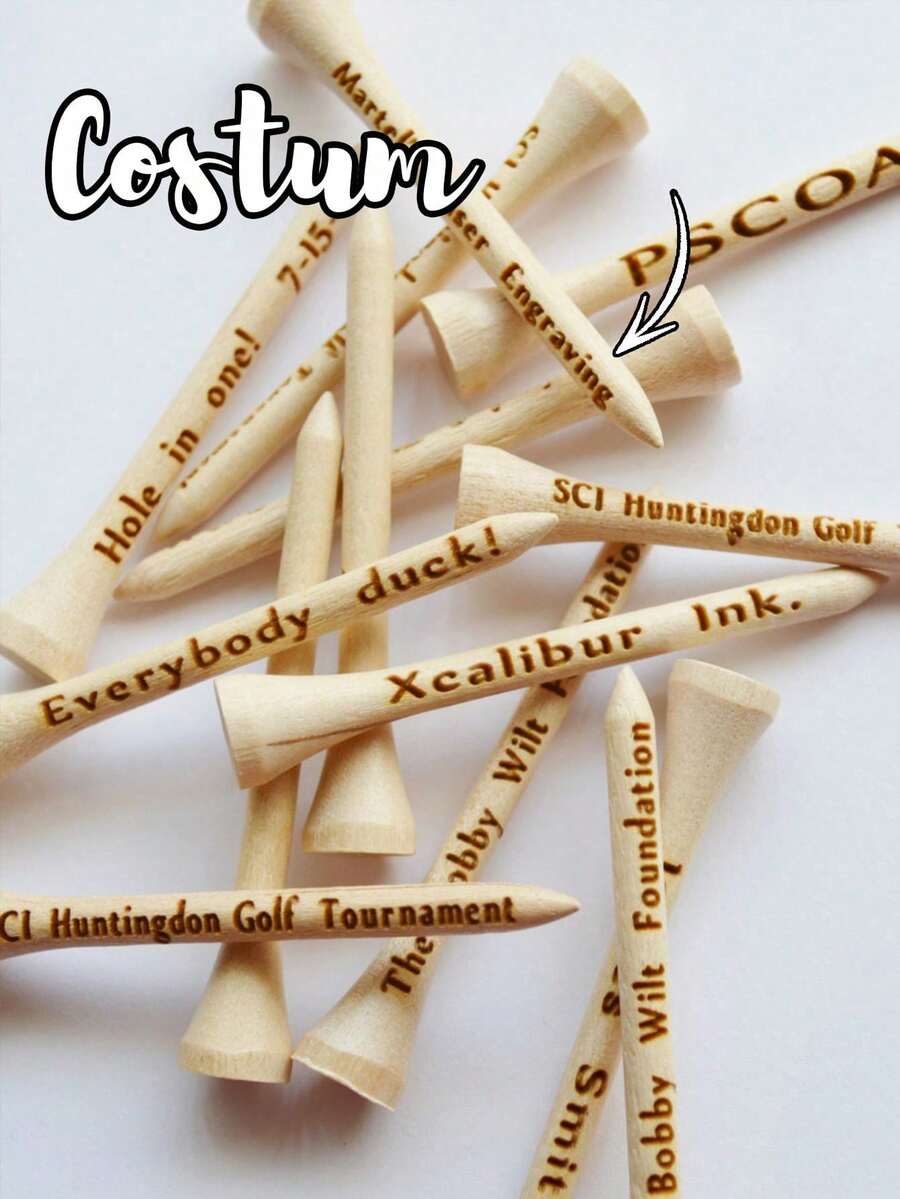 Personalized Wooden Golf Tees, Professional Solid Color Golf Tees ...