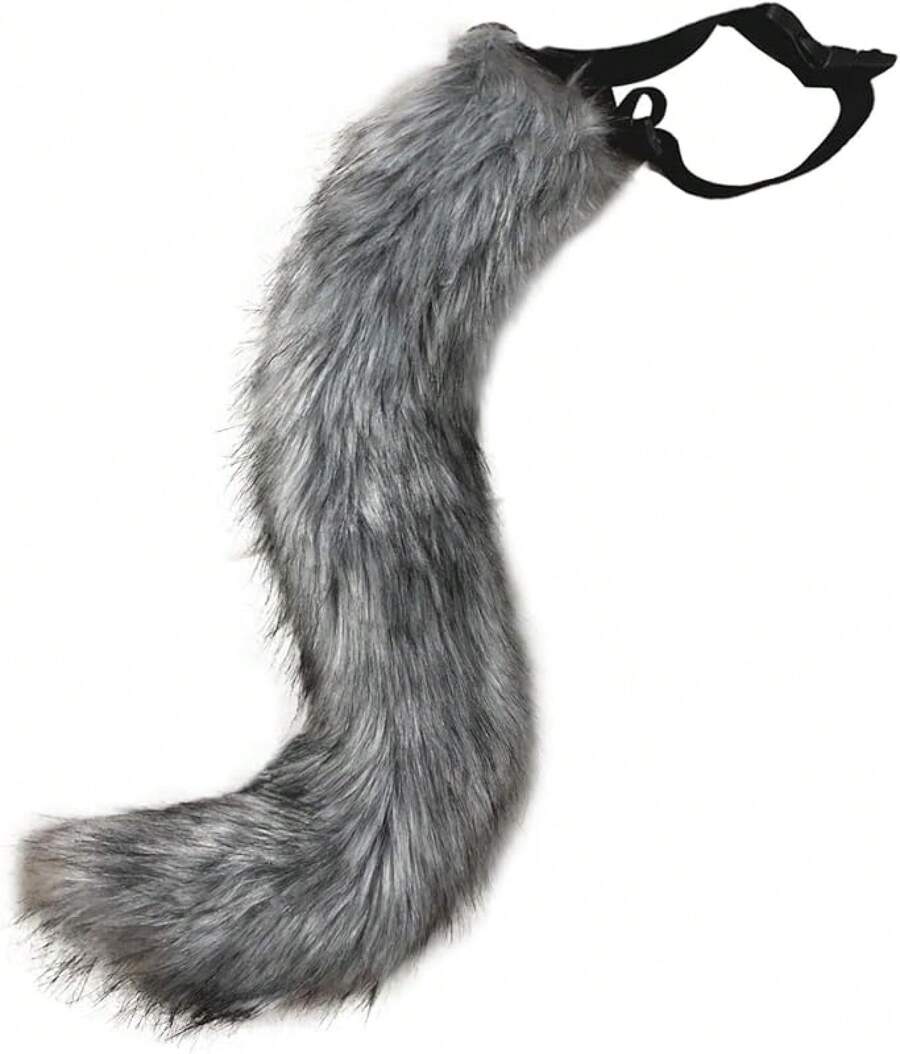 Anbiliwobo Wolf Tail Adjustable Belt Furry Cosplay Tail Adults Faux Fur ...