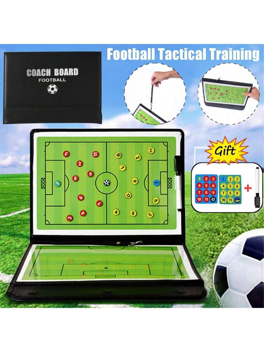 3 Fold Colorful Foldable Leather Soccer Tactics Board Magnetic With