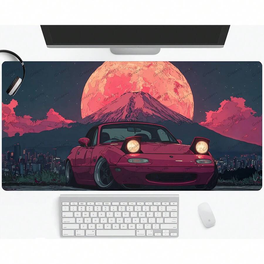 1 Piece Japanese Style Retro Anime JDM Red Car Large Game Mouse Pad ...