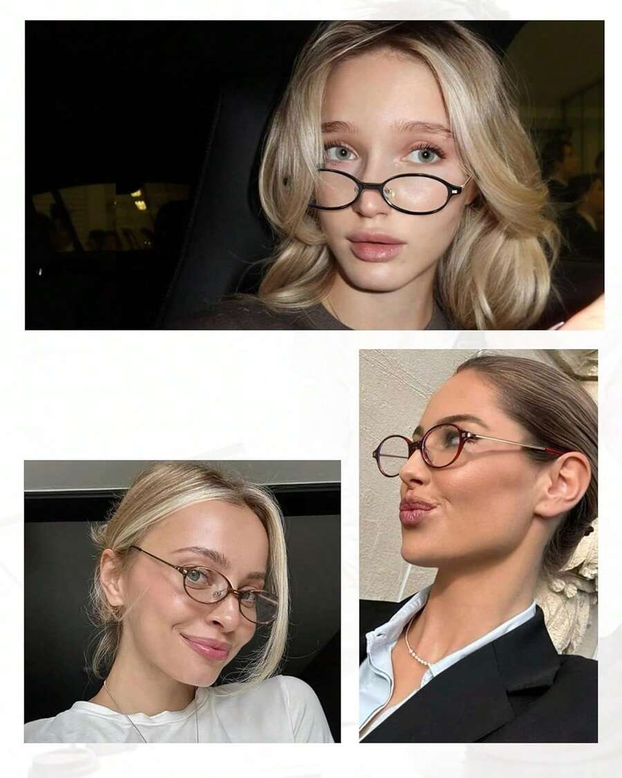 IOYGLASSES Gafas de luz azul ovaladas de titanio para mujer, gafas ...