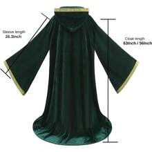 Wizard Robe Cloak With Hood Men Women Renaissae Costume Medieval Velvet ...