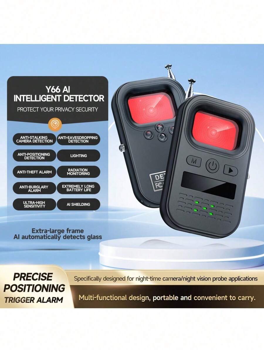 AI Automatic Scanning Detector With LED Flashlight, Professional Hidden ...
