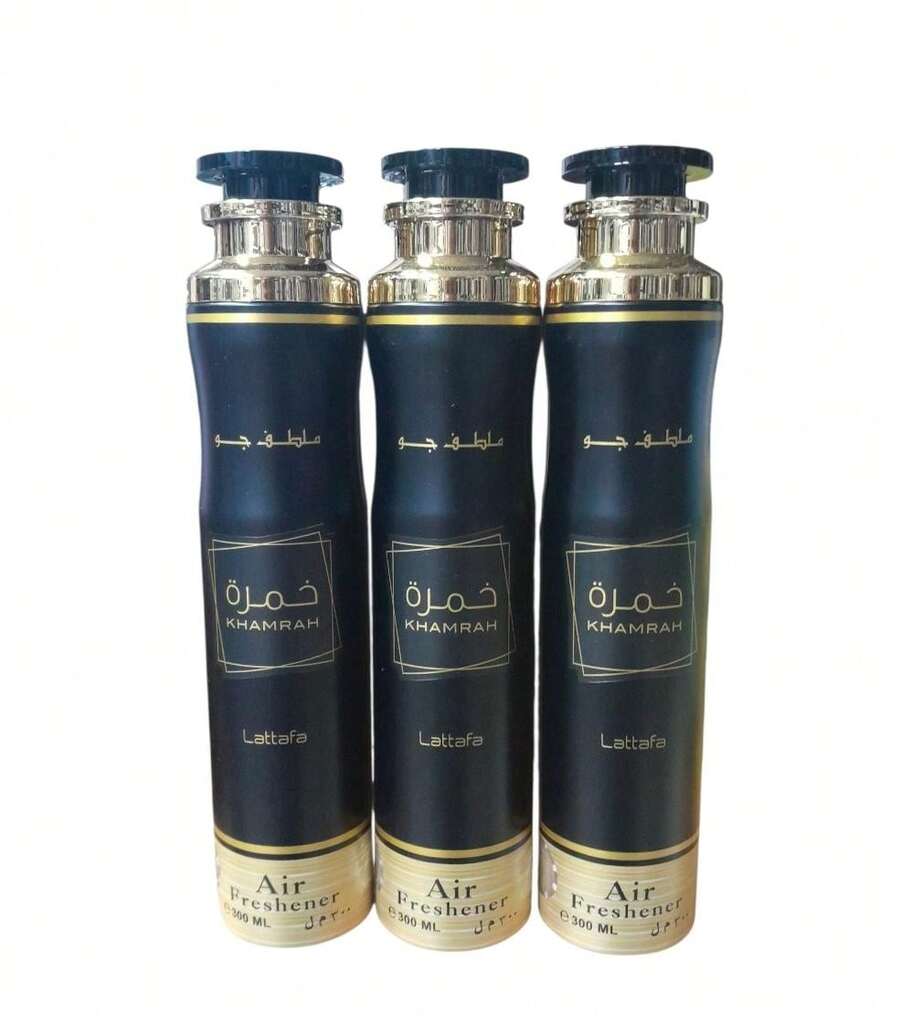 Lattafa Pack 3 UNIDADES - AMBIENTADORES ARABES - KHAMRAH NEGRO - SET 3 ...