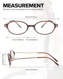 IOYGLASSES Titanium Oval Blue Light Glasses For Women, Small Office ...