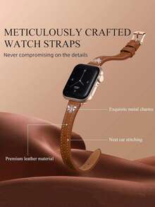 Compatible With Apple Watch Strap, Rose Gold Bee Pendant Decor Brown ...