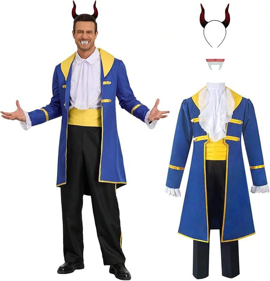 HalloweenThe Beast Costume Dan Stevens Halloween Cosplay Outfits Mens ...