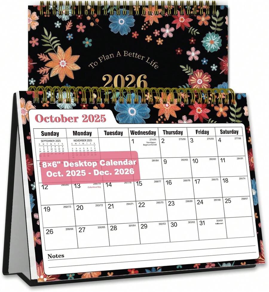 2026 Small Desktop Calendar - Vertical 2026 Desktop Calendar, October ...
