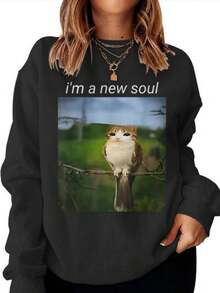 Meowl Meme Cat Owl Meme Brainrot Gen Alpha Meme Women Sweatshirt - (2 ...