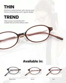 IOYGLASSES Gafas de luz azul ovaladas de titanio para mujer, gafas ...