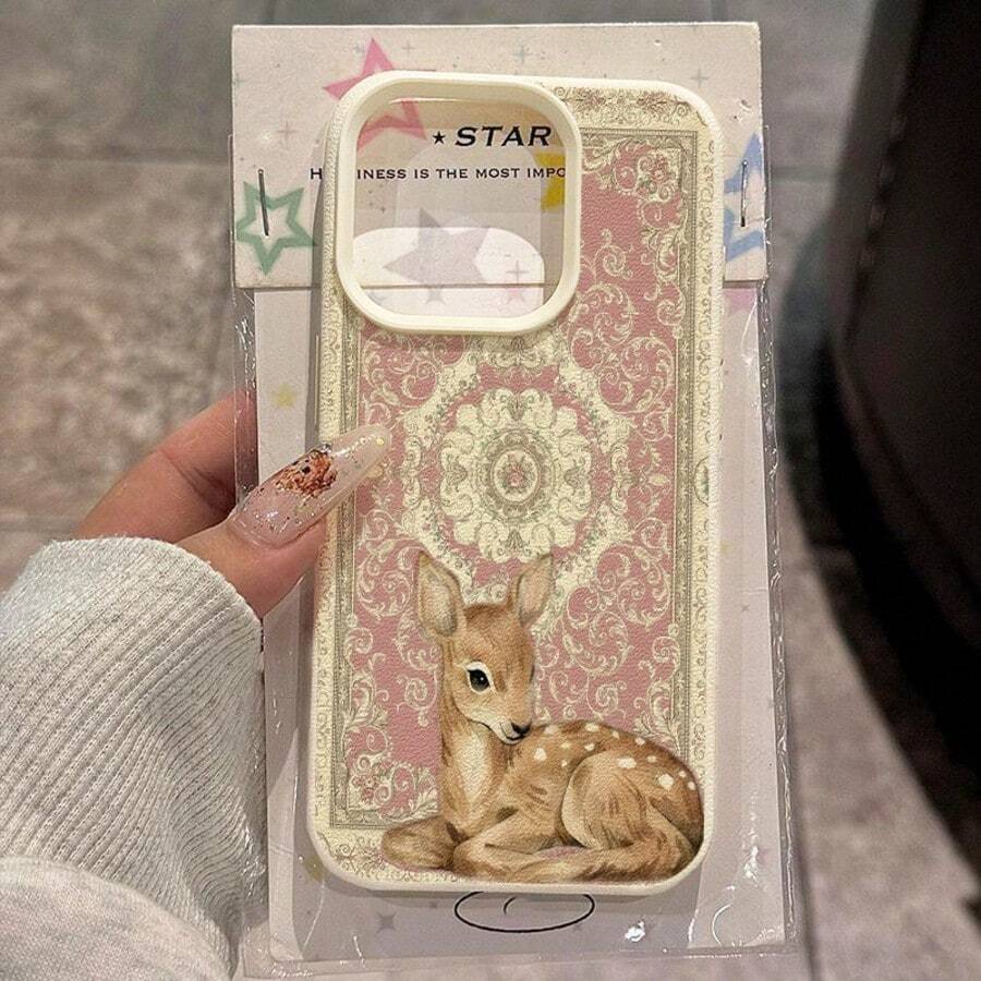 1 Stück Vintage Palast-Stil Hirsch Muster TPU Handyhülle, kompatibel ...