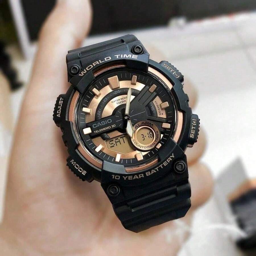 Casio Reloj analógico-digital para hombres AEQ-110BW-9A | Resistente al ...