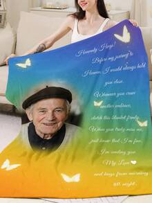 1pc Personalized Sympathy Memorial Photo Blanket - Custom Photo ...