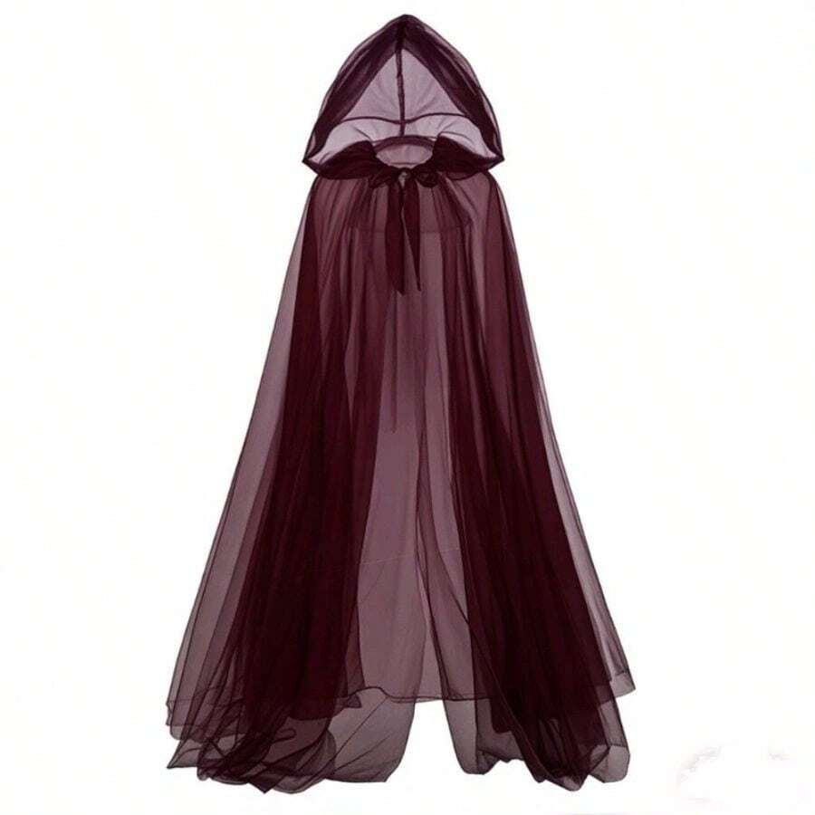 2025 Halloween Cosplay Ghost Cosplay Hooded Cloak Death Witch Mesh Long ...