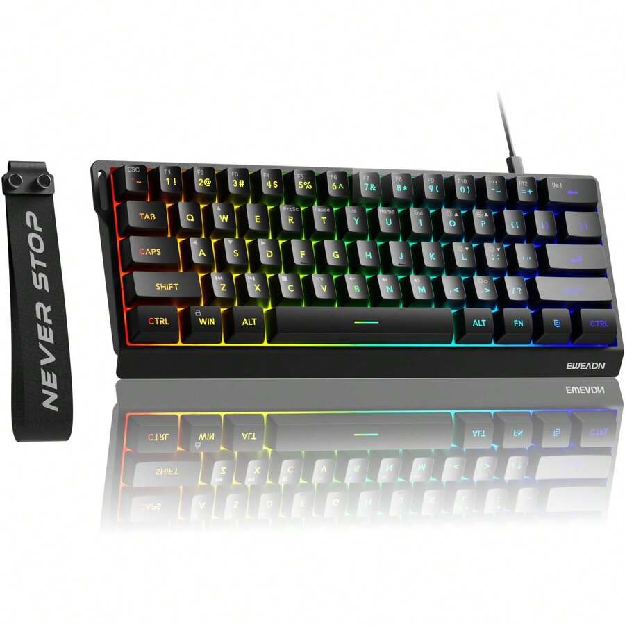 EWEADN F61 60% verkabelte Gaming-Tastatur mit abnehmbarem Kabel ...