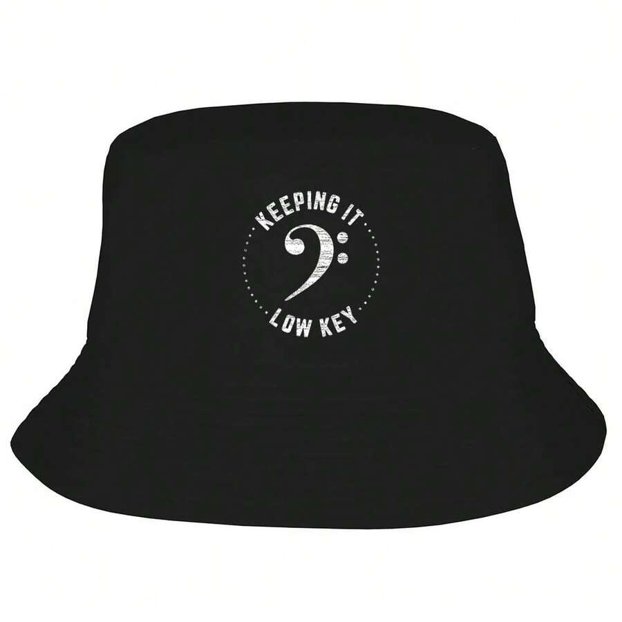 Low Key Bass Clef Typography Design Bucket Hat Summer Travel Fisherman ...