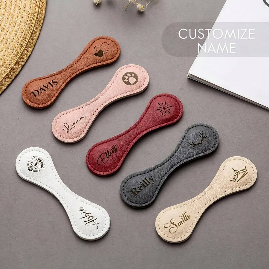 Custom Leather Magnetic Bookmarks, Engraved Leather Bookmarks, Birthday ...