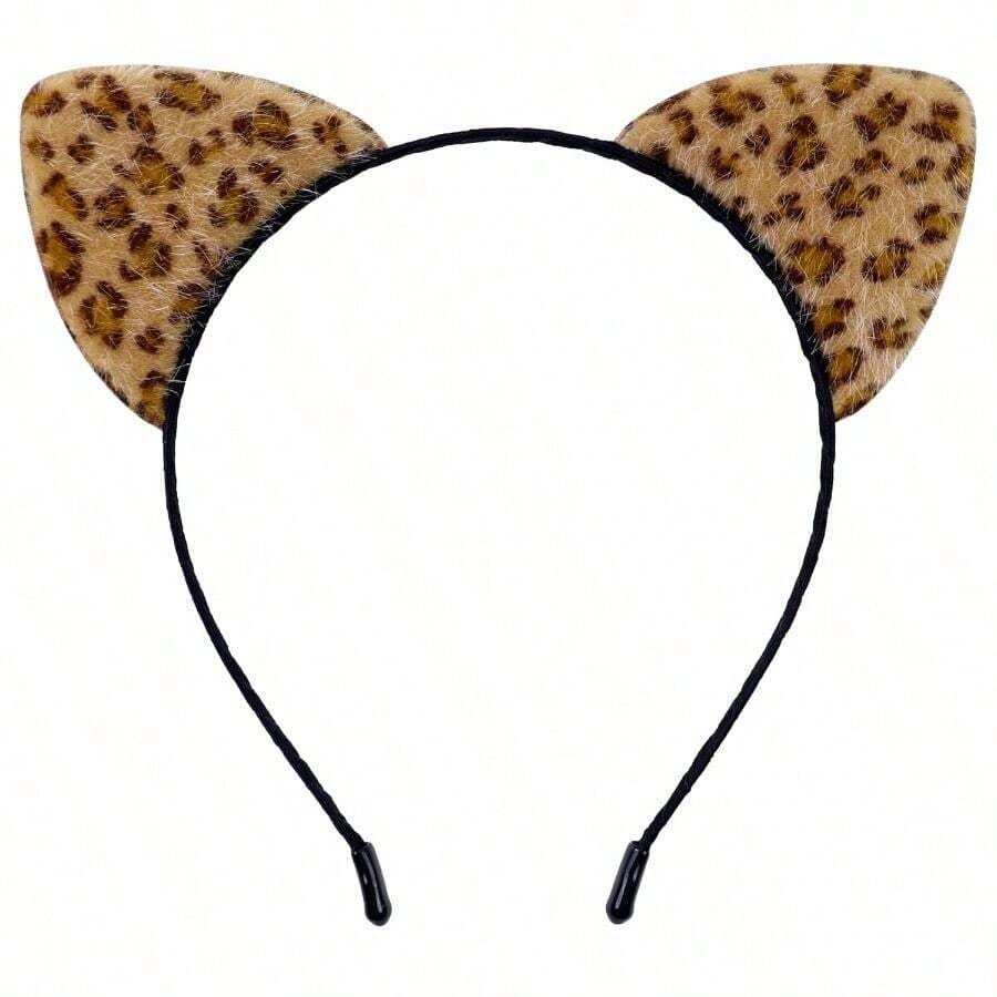 Furry Padded Animal Leopard Ears Headband | SHEIN USA