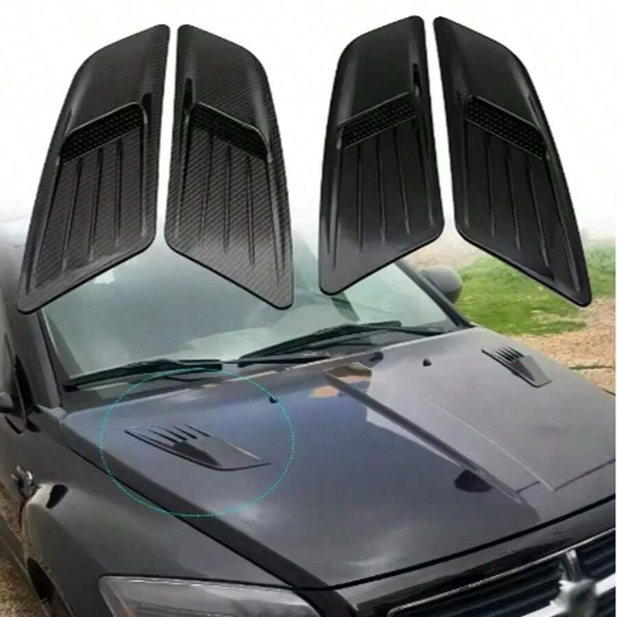 1 Pair Car Hood Vent Grille Modification Front Air Intake Decorative ...