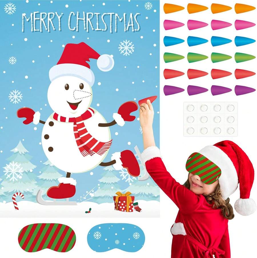 The Snowman Nose Christmas Pin The Tail Party Games Activities For Kids ...