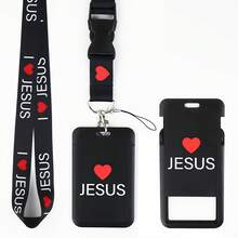 1 Piece I LOVE JESUS Neck Strap Card Holder, Lanyard Work ID Card ...