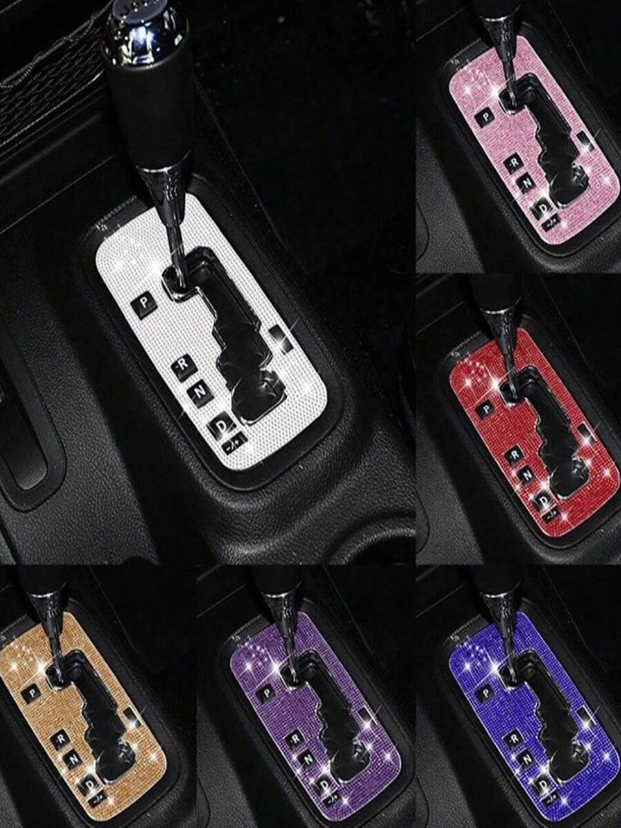 Sparkling Rhinestone Car Gear Shift Box Decorative Sticker Panel Cover ...