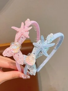 1pc Kids Mermaid Headband, New Princess Series Holographic Sequin ...