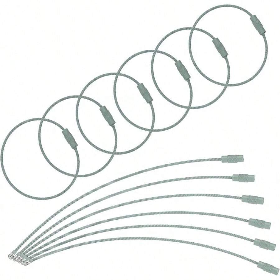 Wire Keychain Cable Coated Stainless Steel Luggage Tag Loops Metal Wire ...