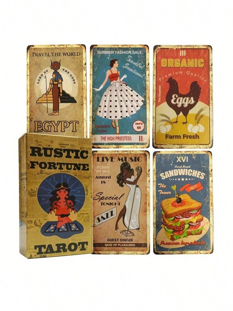Vintage Tarot Cards - 80 Divination Cards | Portable Size | Card Game ...