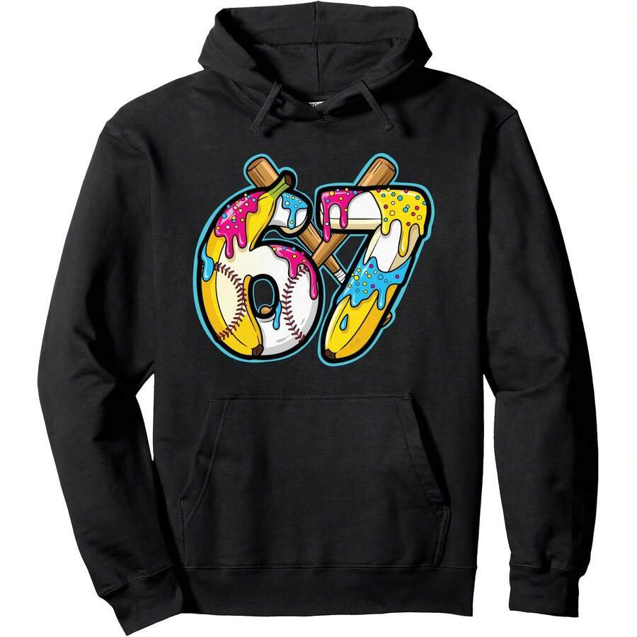 Funny Banana 67 Ice Cream Drip Meme Six Seven Gen Alpha Art Pullover ...
