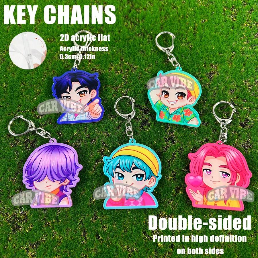 Demonhunters Kpop CHIBI STYLE KEY CHAINS, 'Your Idol' SAJAboy Cartoon ...