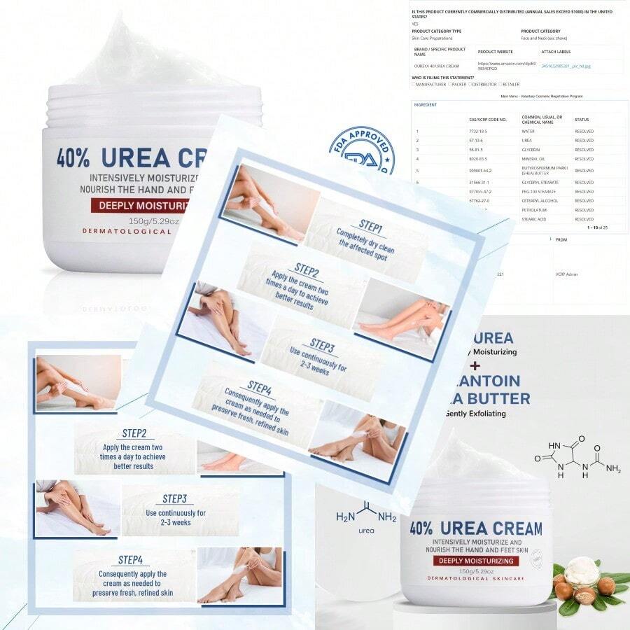 Urea Cream 40 PercentFoot And Hand Cream For Dry Cracked Urea Lotion ...